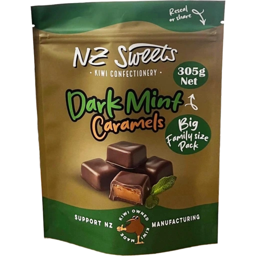 NZ Sweets Dark Mint Caramel 305g - Sweetsworld - Chocolate Shop
